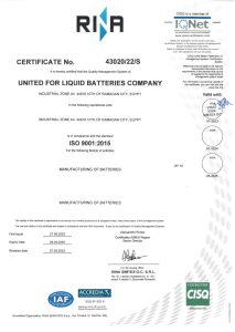 Certification – United Batteries